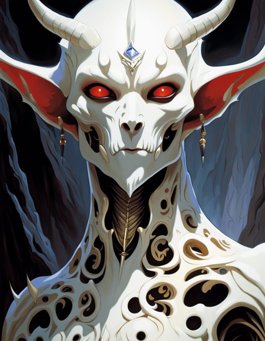 Bone-white demon - AI Generated Artwork - NightCafe Creator