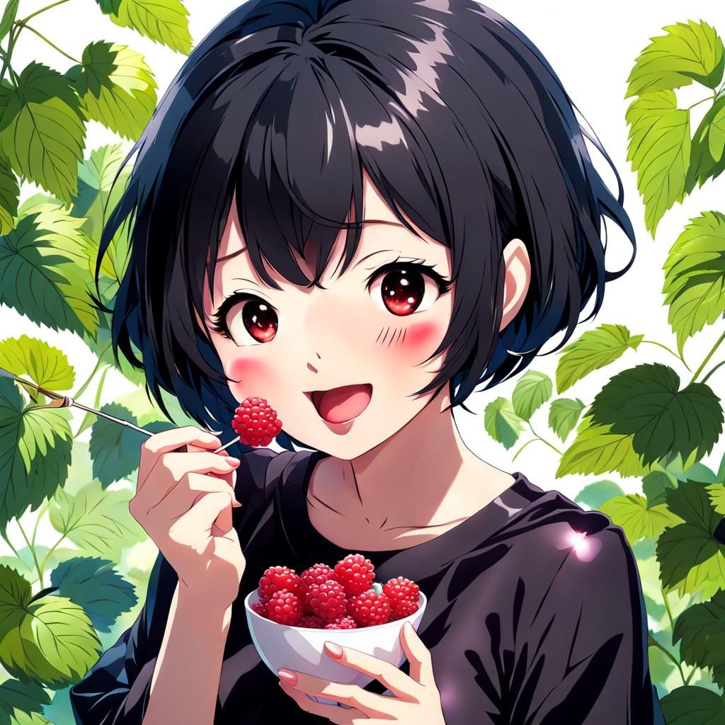 Moon loves raspberries - AI Generated Artwork - NightCafe Creator