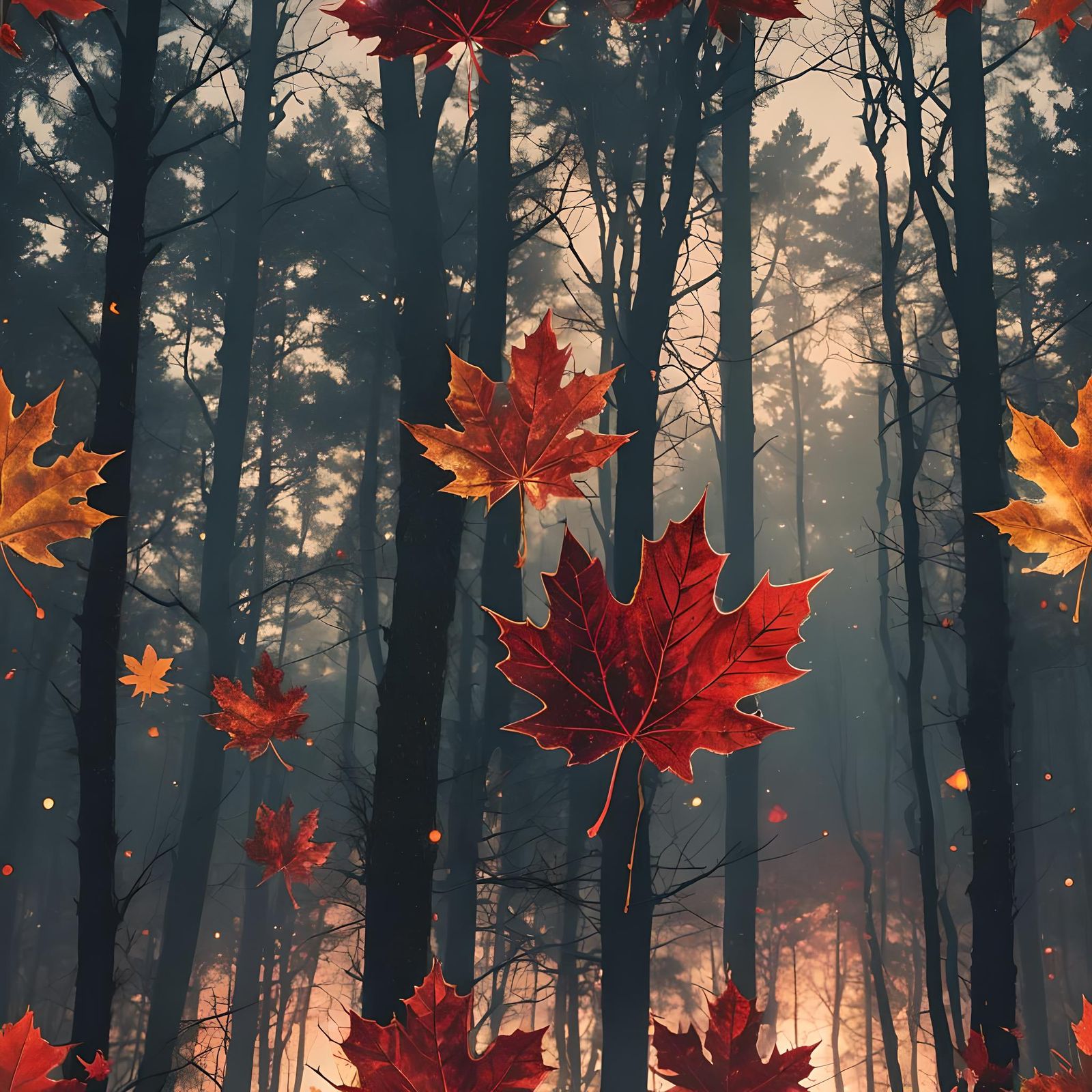 Maple leafs. - AI Generated Artwork - NightCafe Creator