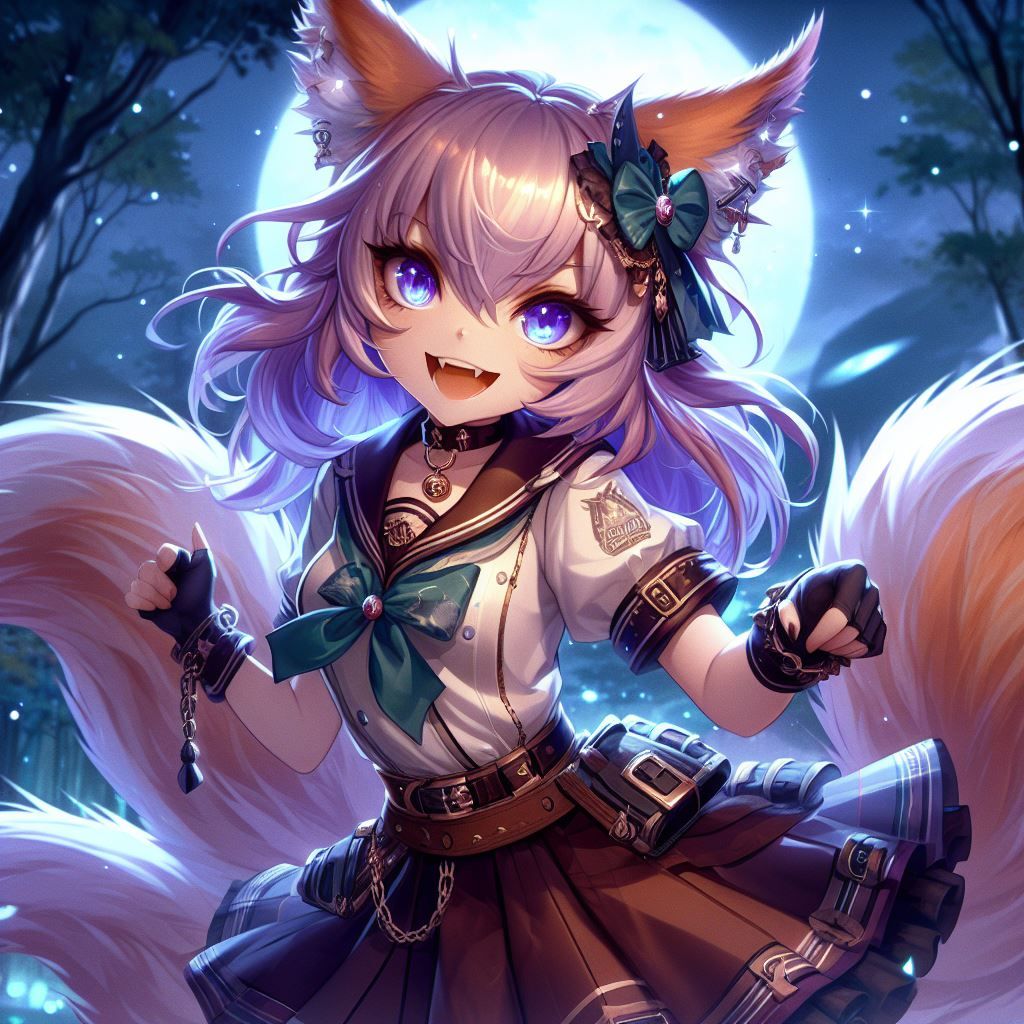 Cute Lilac Kitsune - AI Generated Artwork - NightCafe Creator