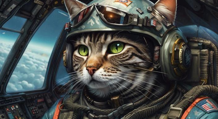 Tom Cat in Top Gun, outtake 2 - AI Generated Artwork - NightCafe Creator