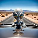 classical smooth grey alien bobblehead car dash ornament. windshield ...