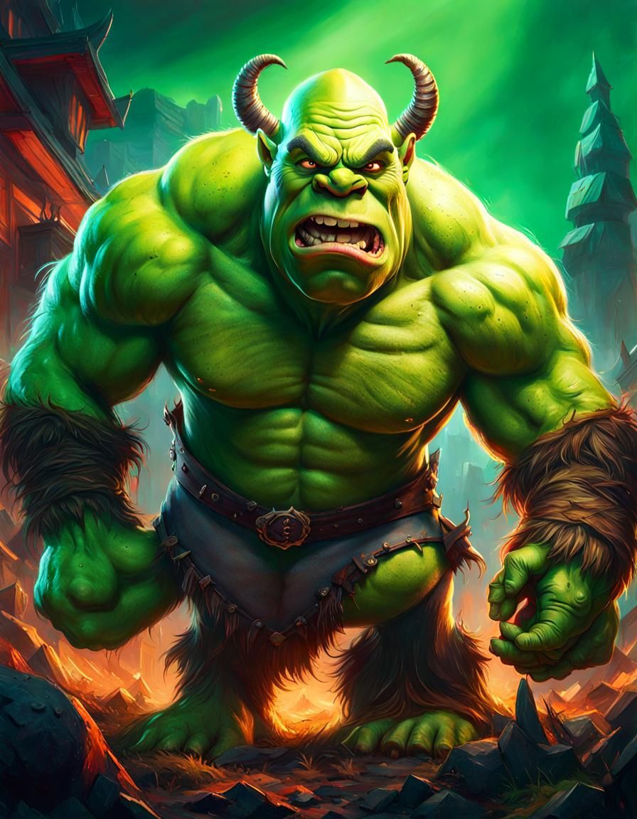 Angry Shrek - AI Generated Artwork - NightCafe Creator
