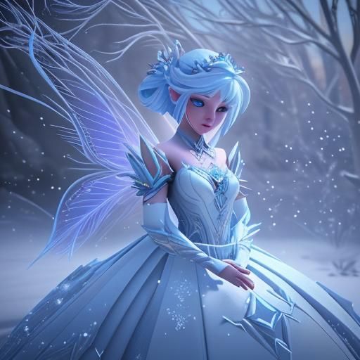 Beautiful snow fairy princess - AI Generated Artwork - NightCafe Creator