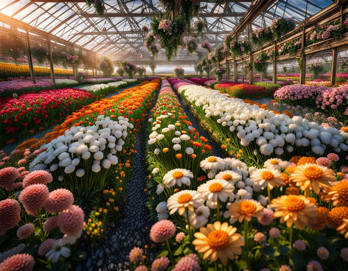 High Tech Flower Farm - AI Generated Artwork - NightCafe Creator