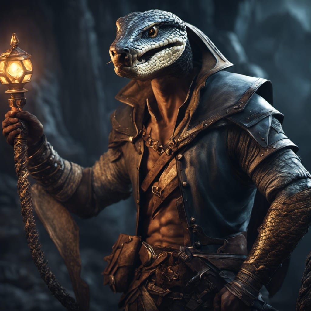 snakefolk adventurer - AI Generated Artwork - NightCafe Creator