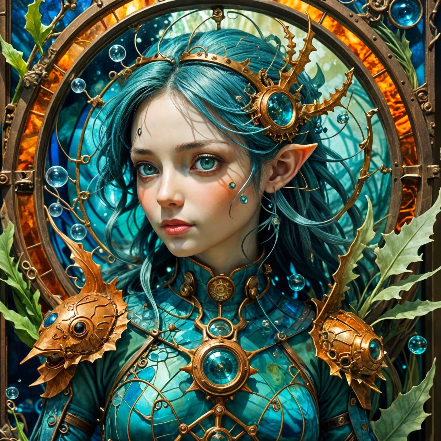 Princess of Pisces - Steampunk Princess of the Sea in Vibran...