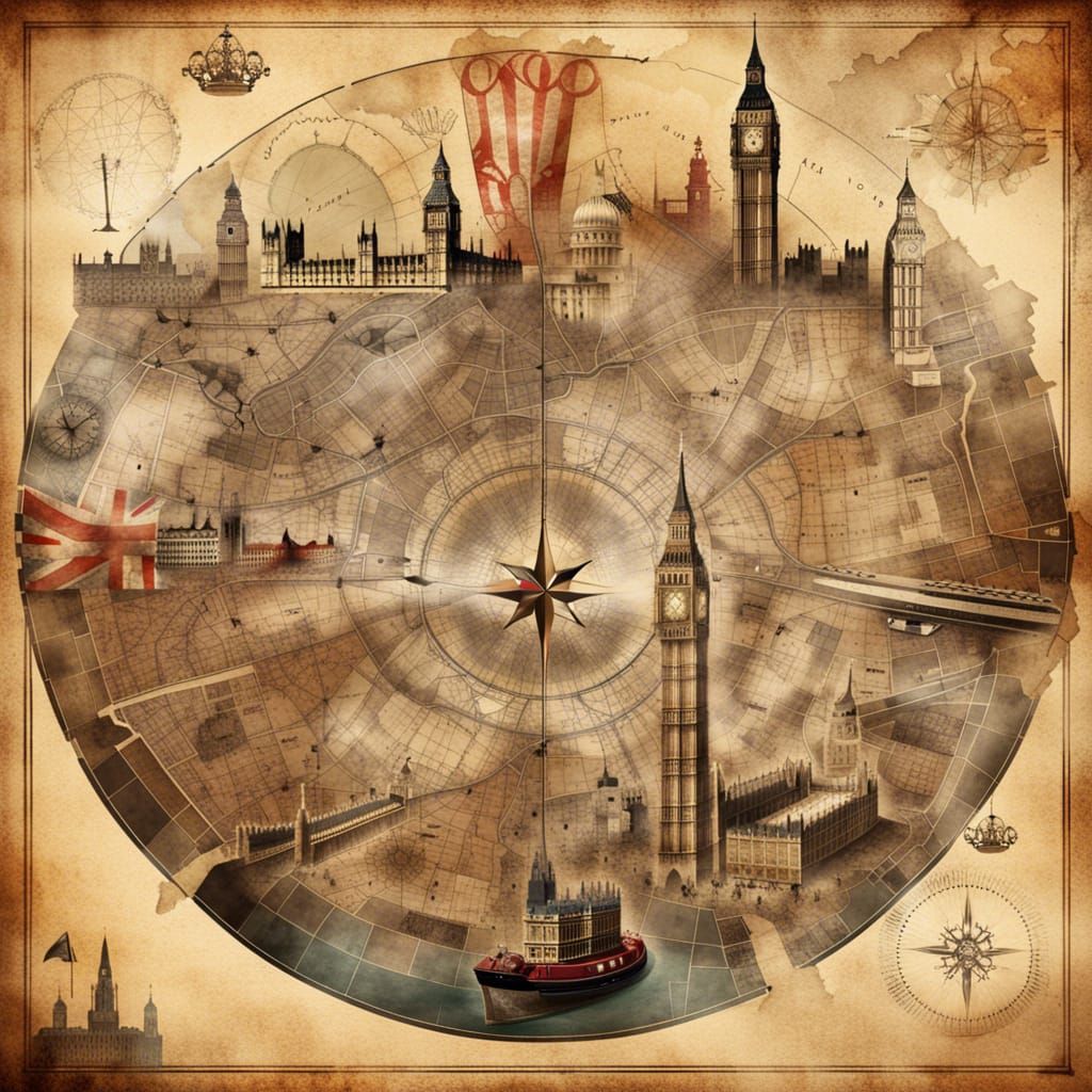 COLLAGE MAP ART: London - AI Generated Artwork - NightCafe Creator