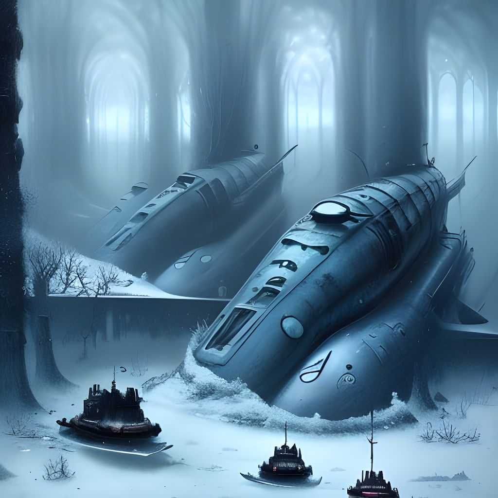 Winter submarines - AI Generated Artwork - NightCafe Creator