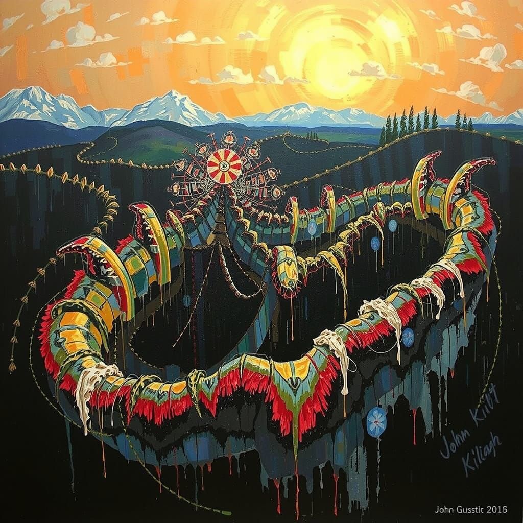 Psychedelic Expressionist Landscape in Oil - AI Art