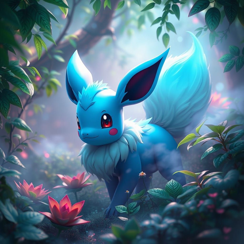Eevee - Eevee in a Whimsical Emerald Dreamscape
