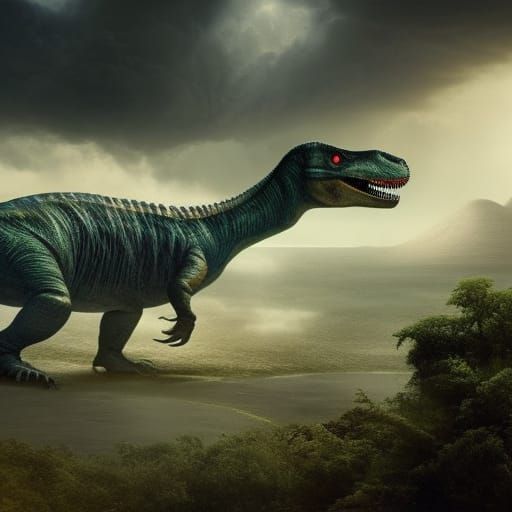 Time travelers in the Mesozoic, dinosaurs, time travel, jungle, volcano ...