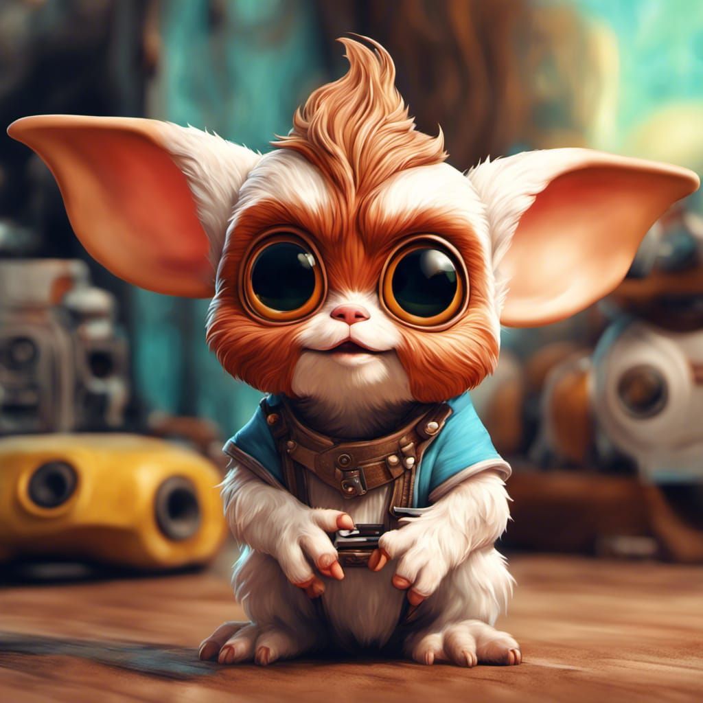 The adorable Gizmo photorealistic intricately detailed HDR detailed ...