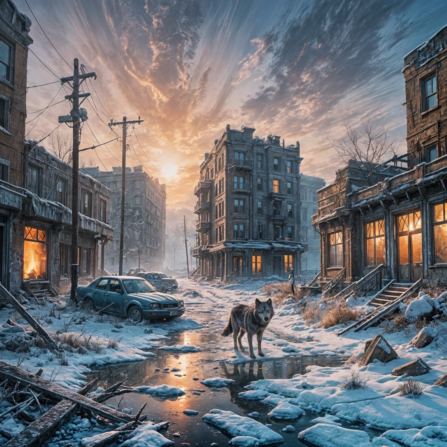 Frozen Apocalypse: Lone Wolf in Ruins