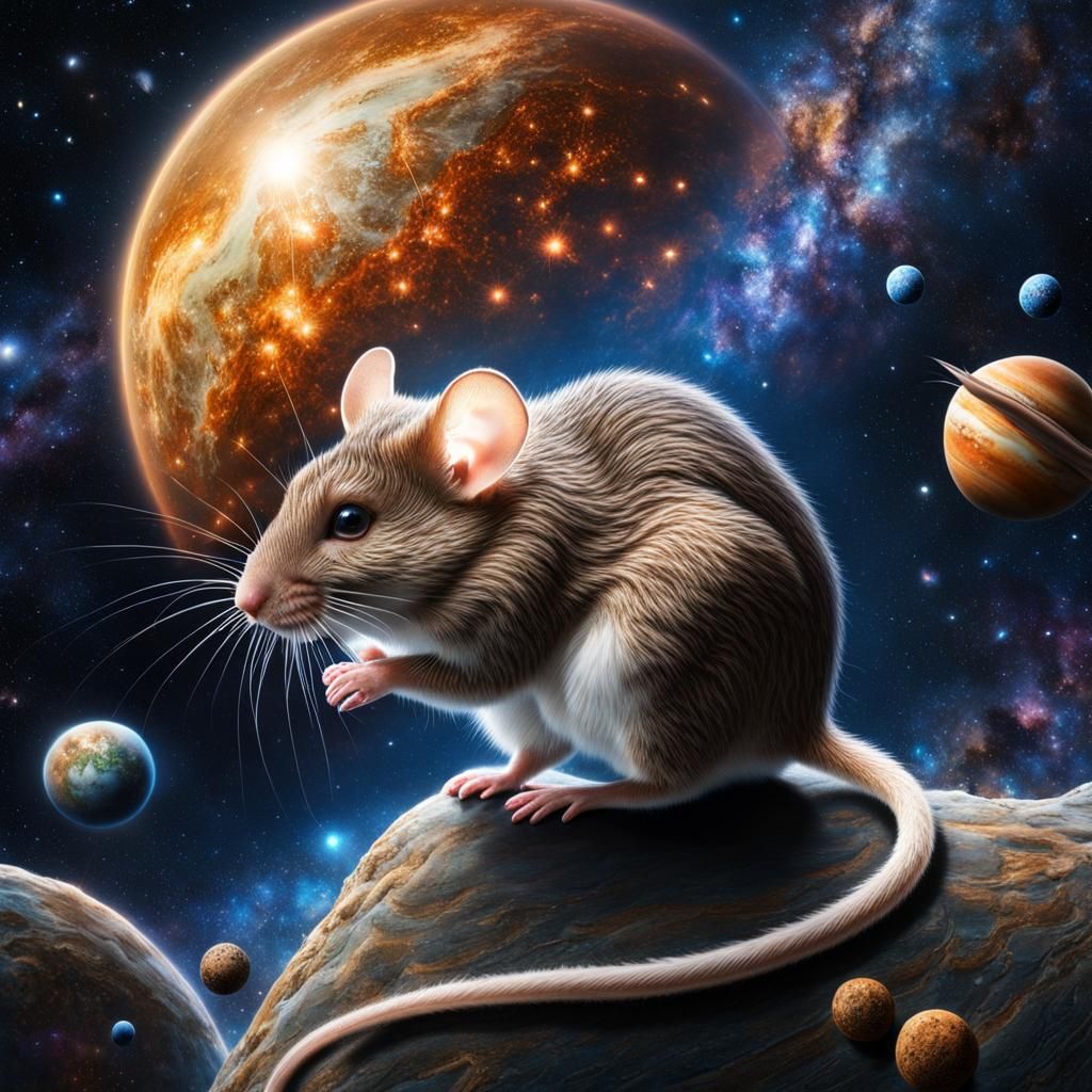 mouse standing in the middle of Neural networks connected to galaxies ...