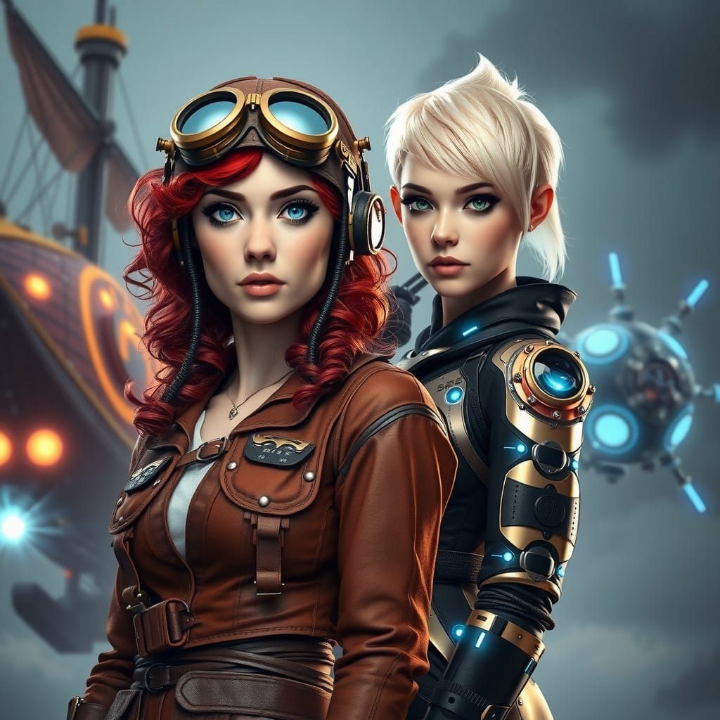 The Past Meets the Future - Steampunk Meets Cyberpunk Women ...