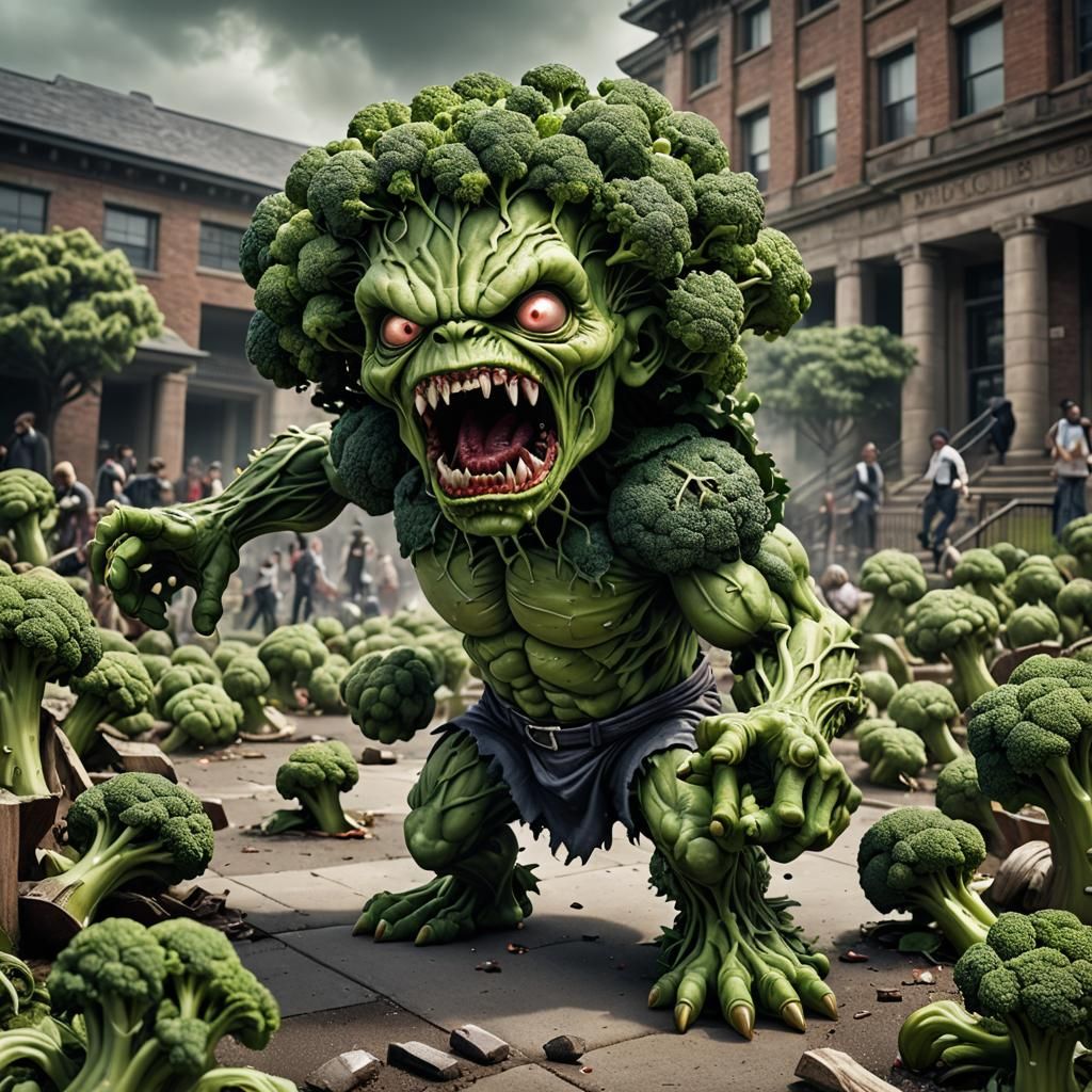 chibi giant zombie brocolli monster - AI Generated Artwork - NightCafe ...