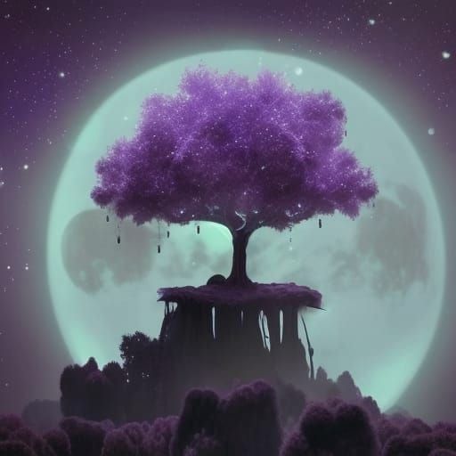 Magic purple tree - AI Generated Artwork - NightCafe Creator