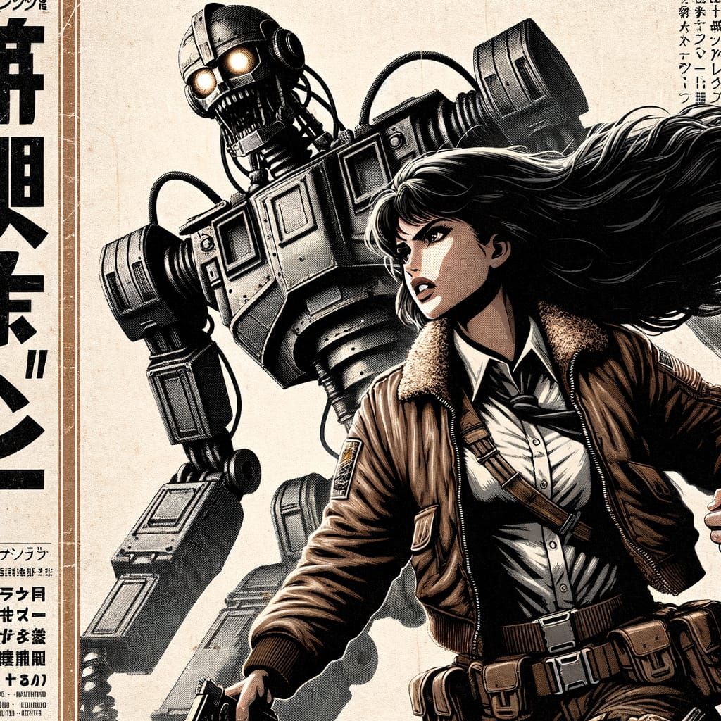 beautiful classic japanese anime movie poster of a strong female ...