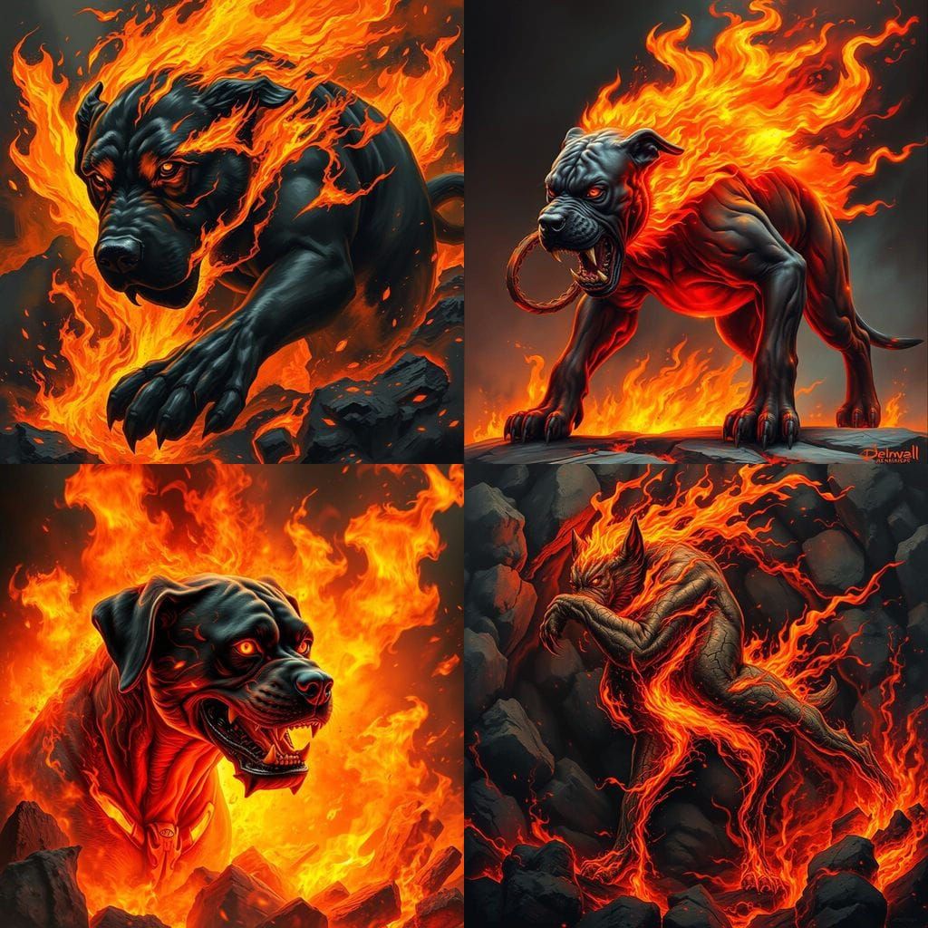 Fire lava Creatures - Cyberpunk Lava Beasts Unleash Inferno ...