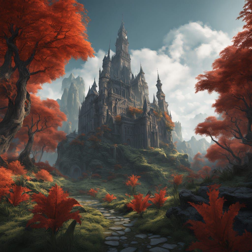 Ruined Castle - Glossy Ladybug on a Lush Green Leaf