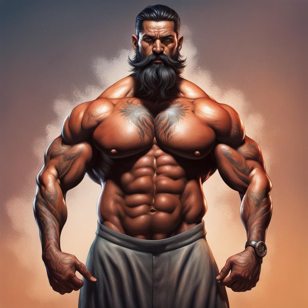 Extremely buff and strong Indian bodybuilder. - AI Generated Artwork ...