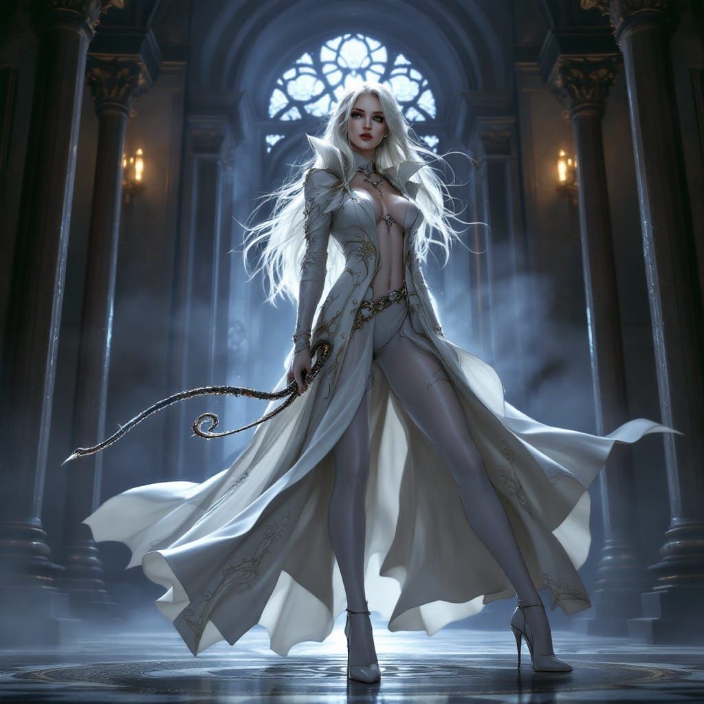 Castlevania, Kendall, White shiny pantyhose, whip, Castle entry,