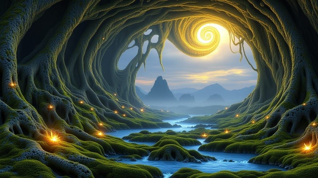 Tree Cavern - Twisted Trees of Whispers: A Gateway to the My...