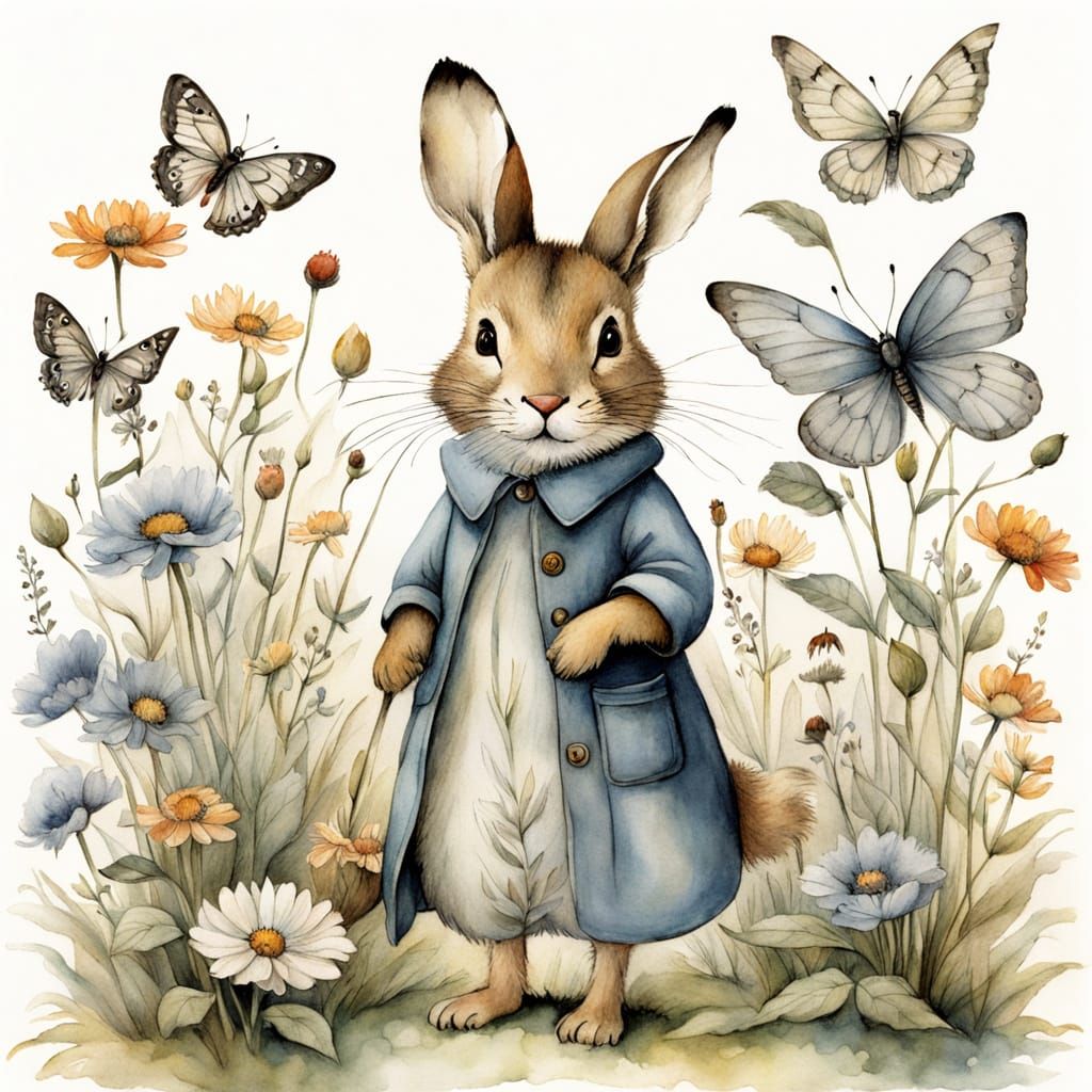 Bunny Beatrix Potter - Delicate Botanicals in Whimsical Gra...