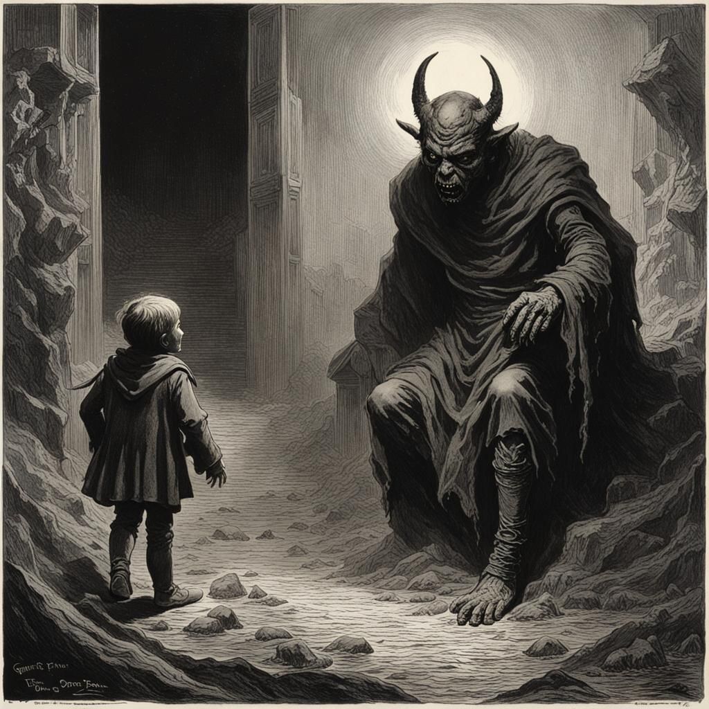Satan's demon child horror scene - AI Generated Artwork - NightCafe Creator