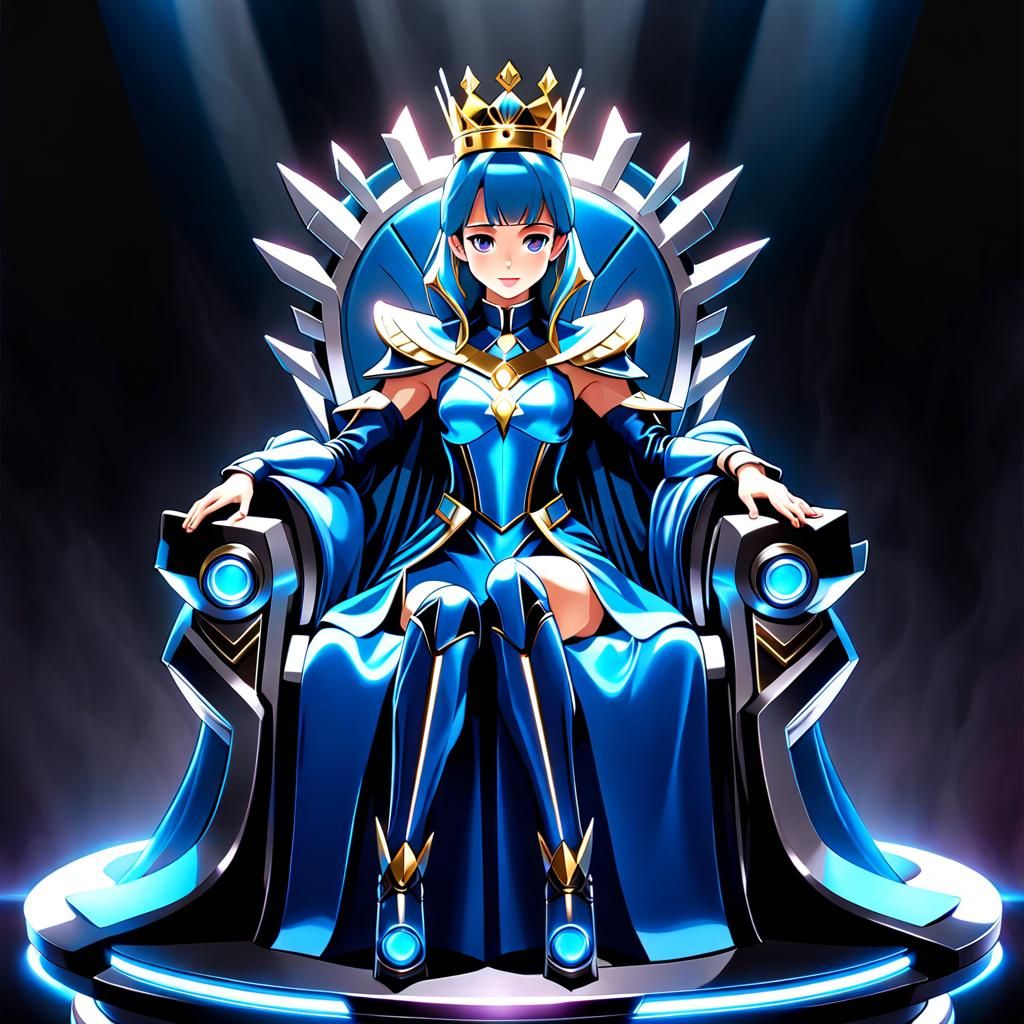Waifu Queen Sitting On Her Throne - AI Generated Artwork - NightCafe Creator
