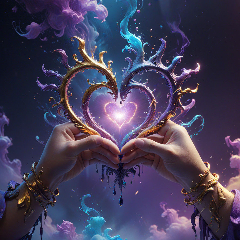 Heart - Surreal Masterpiece with Ethereal Heart Forming in M...
