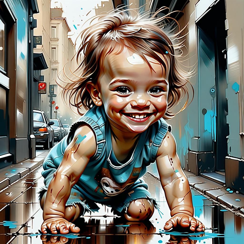 cute toddler - AI Generated Artwork - NightCafe Creator