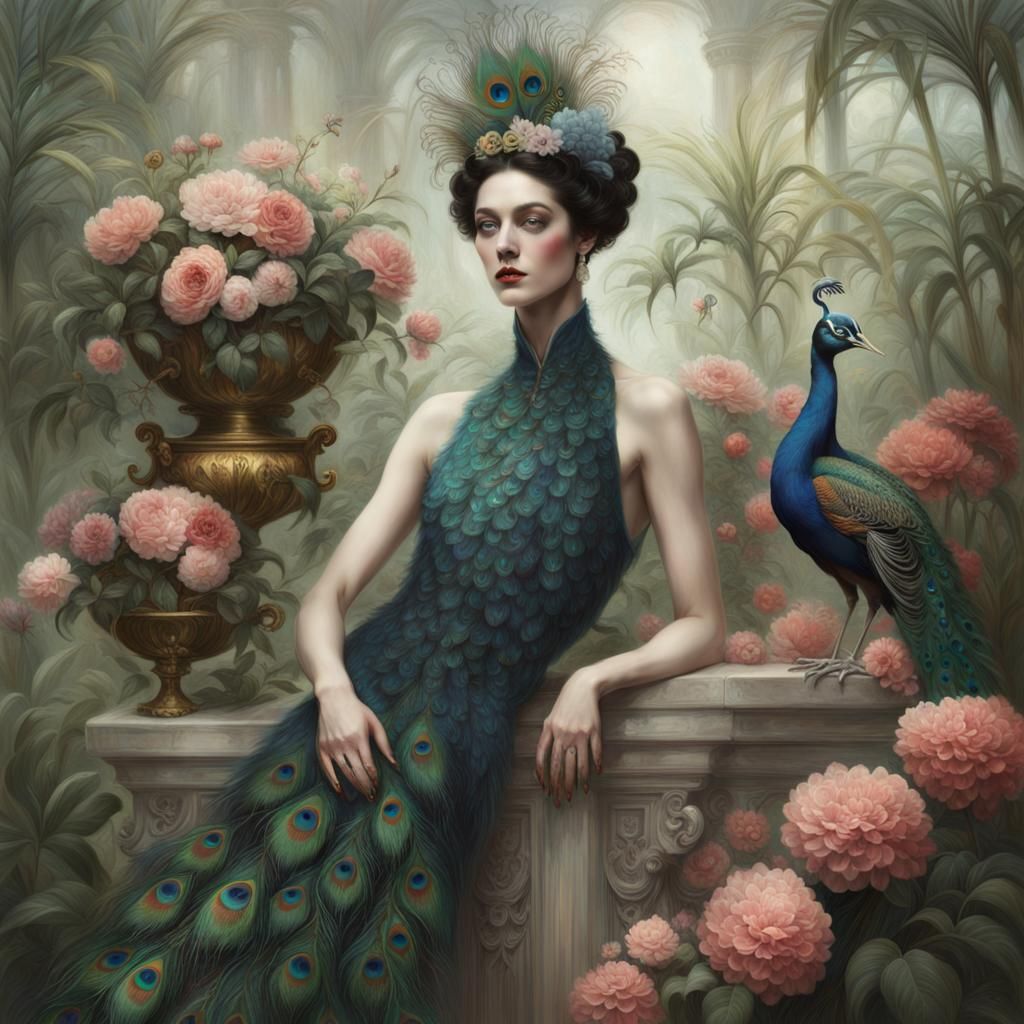 Lady Peacock - AI Generated Artwork - NightCafe Creator