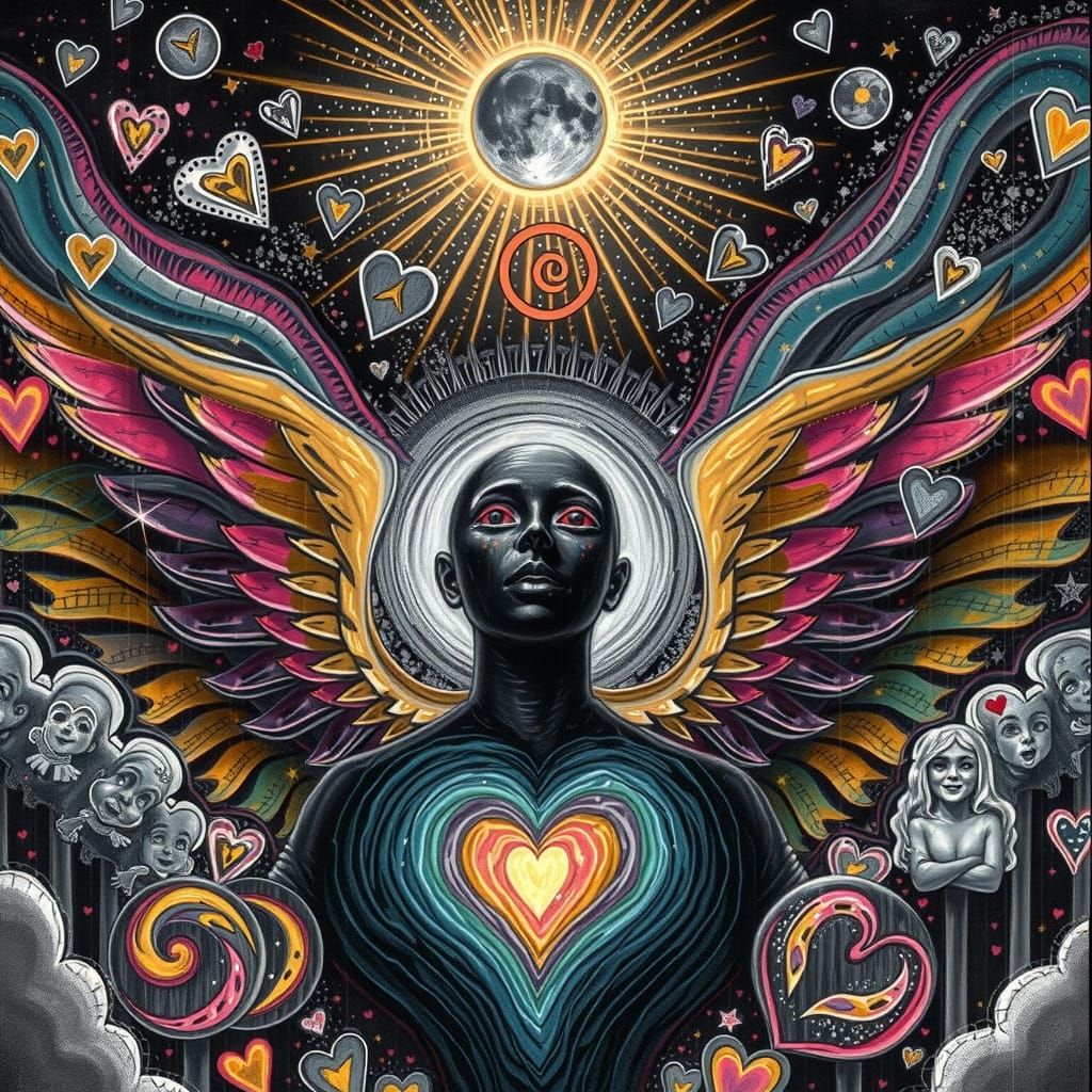 Kids Crayon drawings ,surreal child's drawing goth Valentines ...