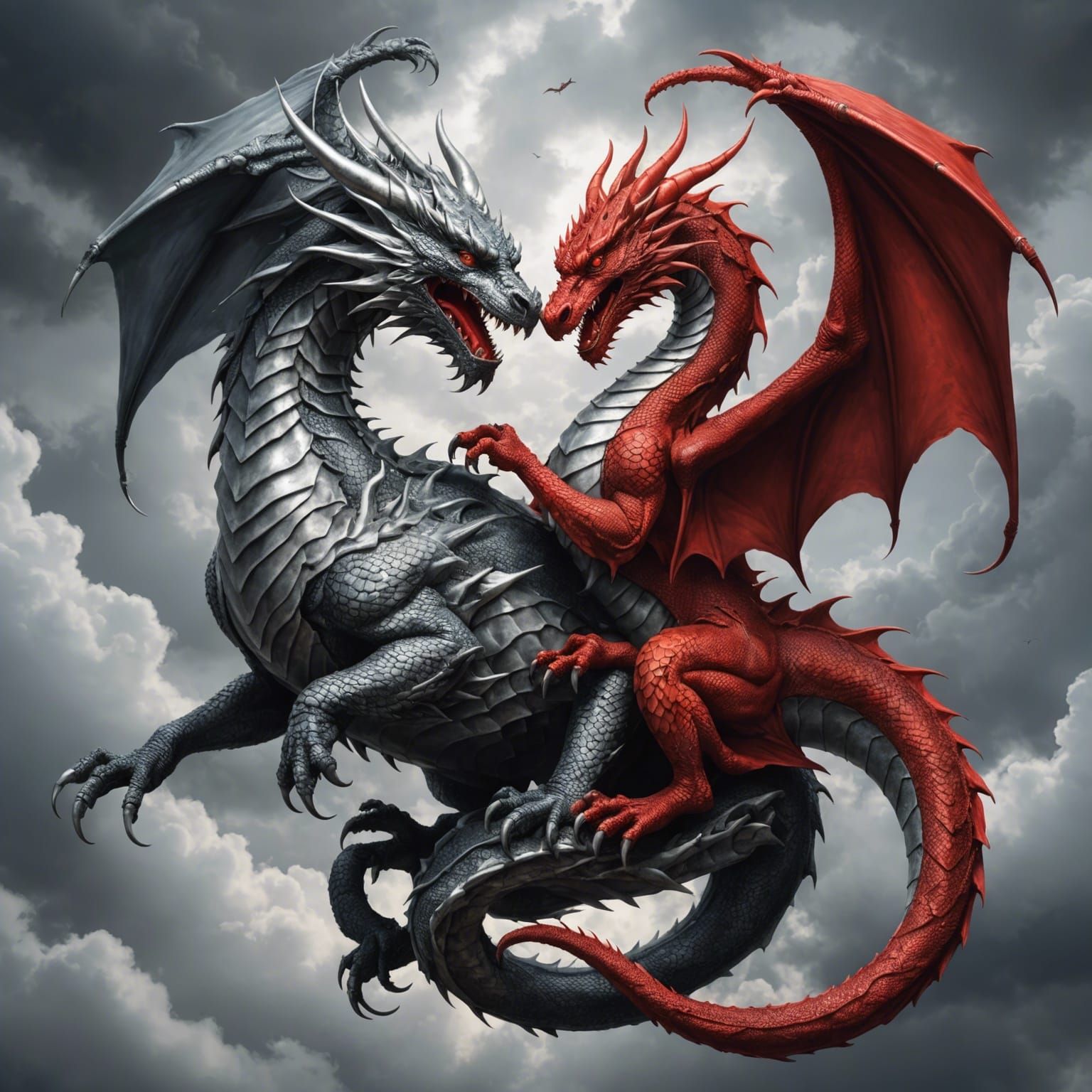 Dragons falling through the clouds - AI Generated Artwork - NightCafe ...