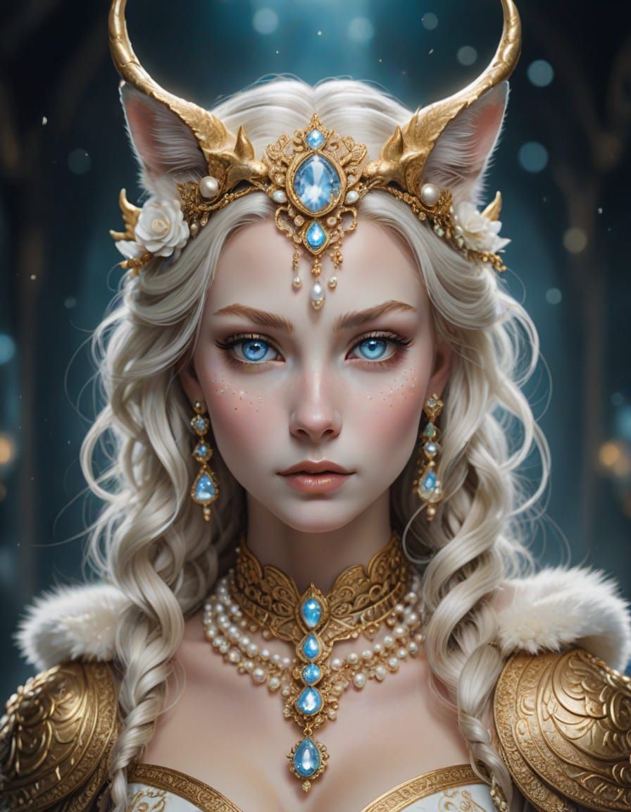 Enchanting Mythical Cat Goddess in Radiant Splendo... - AI Art