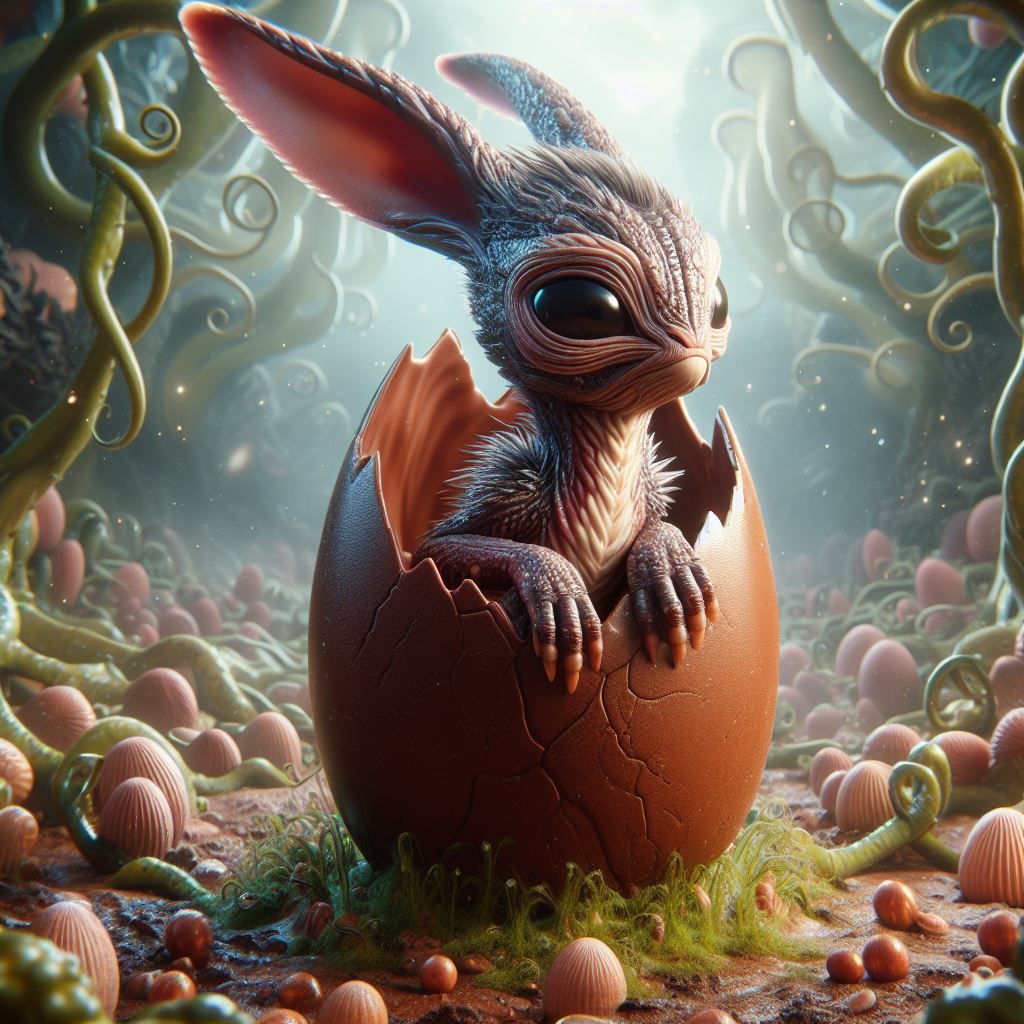 Easter Alien Hatchling - AI Generated Artwork - NightCafe Creator