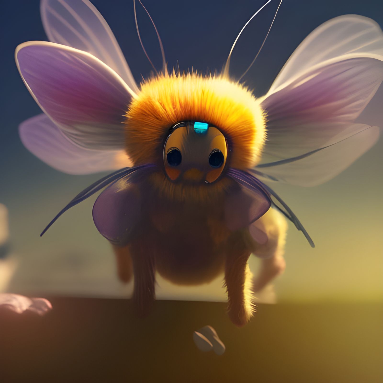 Cute fluffy bee - AI Generated Artwork - NightCafe Creator