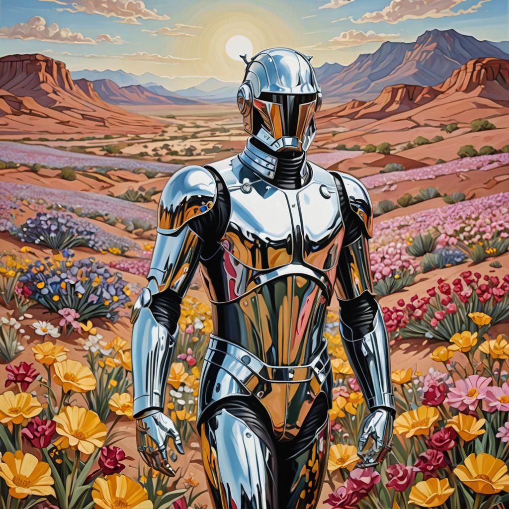 The Chrome man - AI Generated Artwork - NightCafe Creator