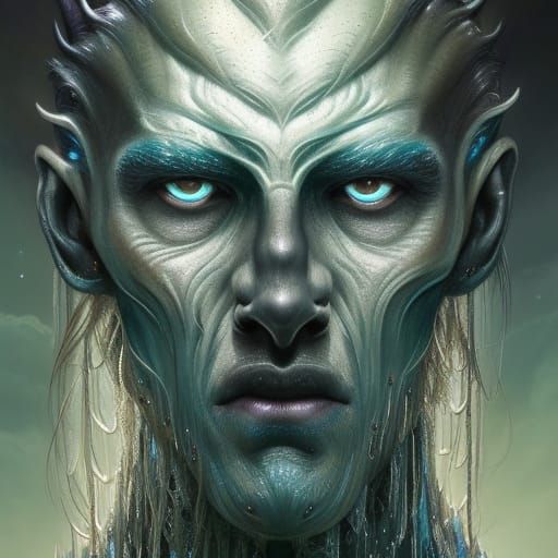 detailed portrait of an elaborate handsome Na’vi man from the movie ...