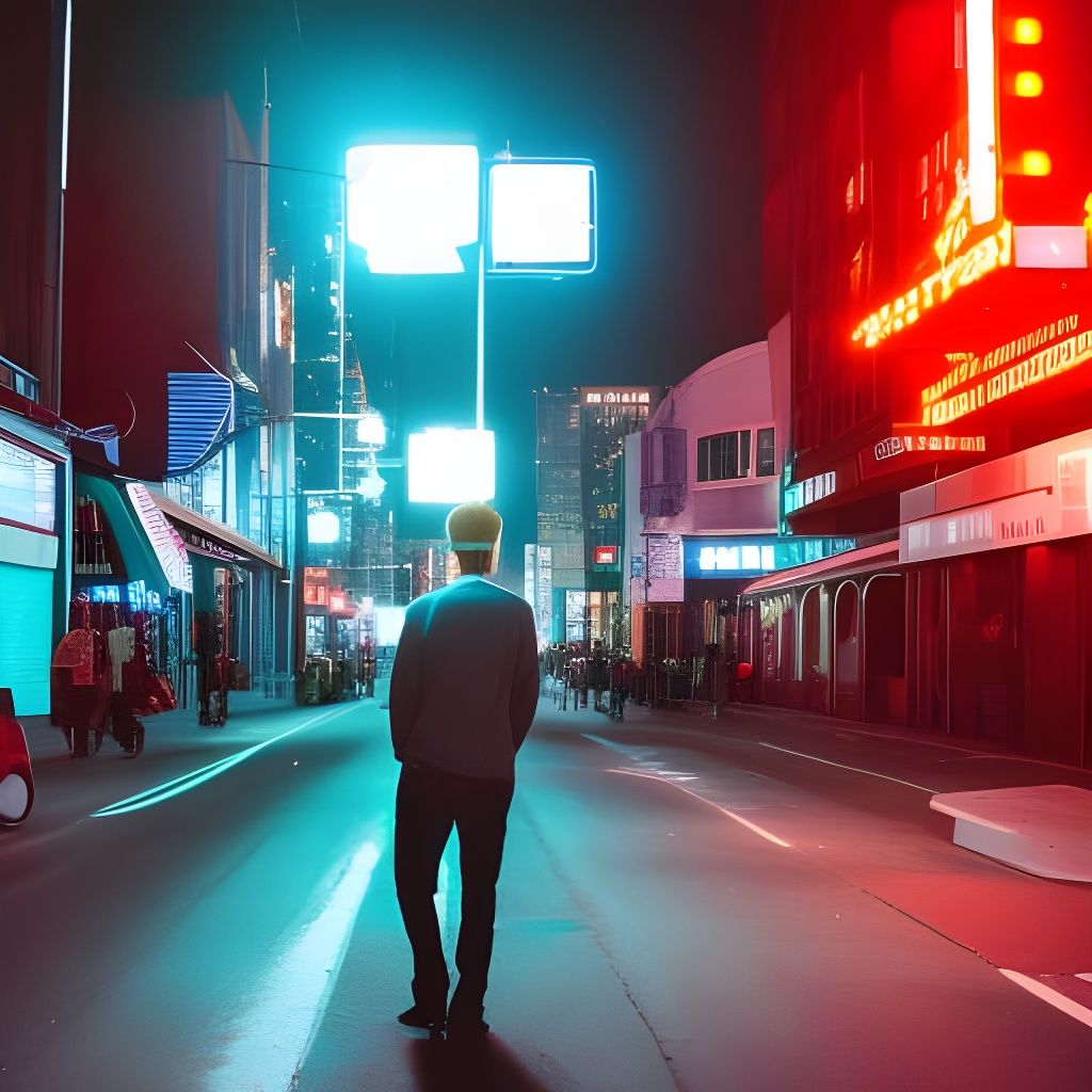 Under Neon Loneliness - AI Generated Artwork - NightCafe Creator