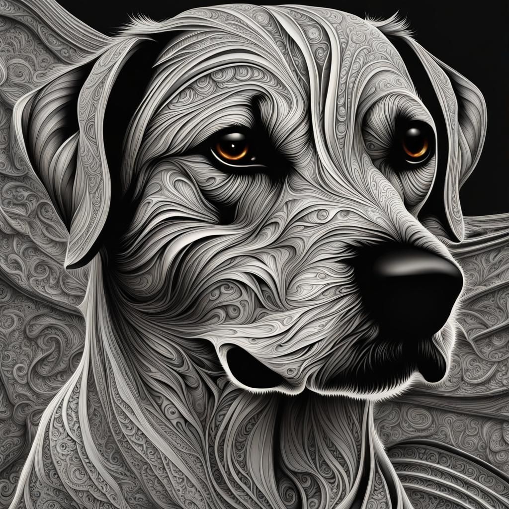 abstract dog - Just A pretty Dog to me ...... - AI Generated Artwork ...