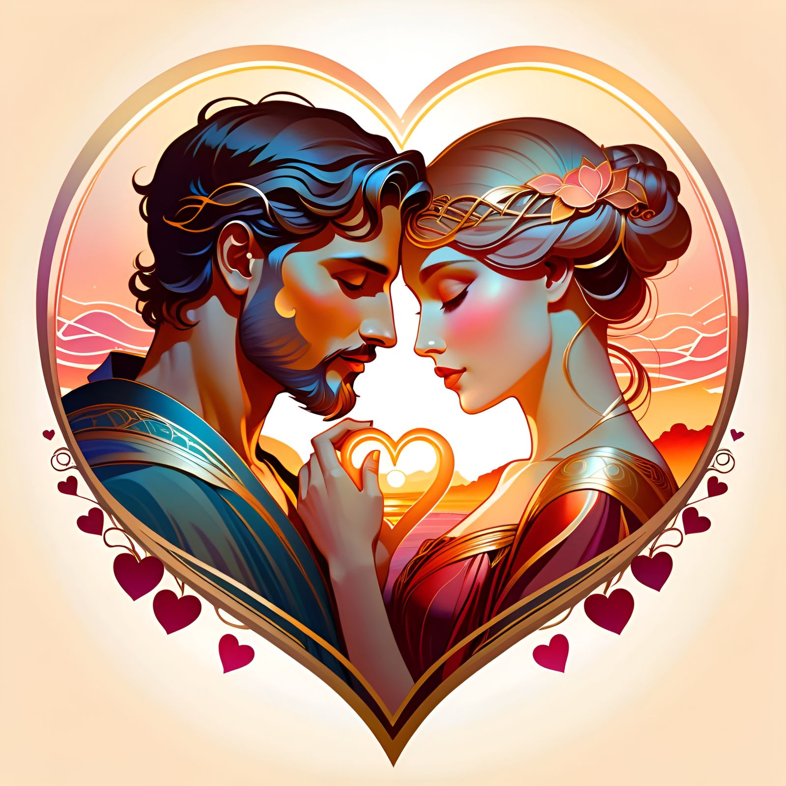 Falling In Love-Connected at the Heart - AI Generated Artwork ...