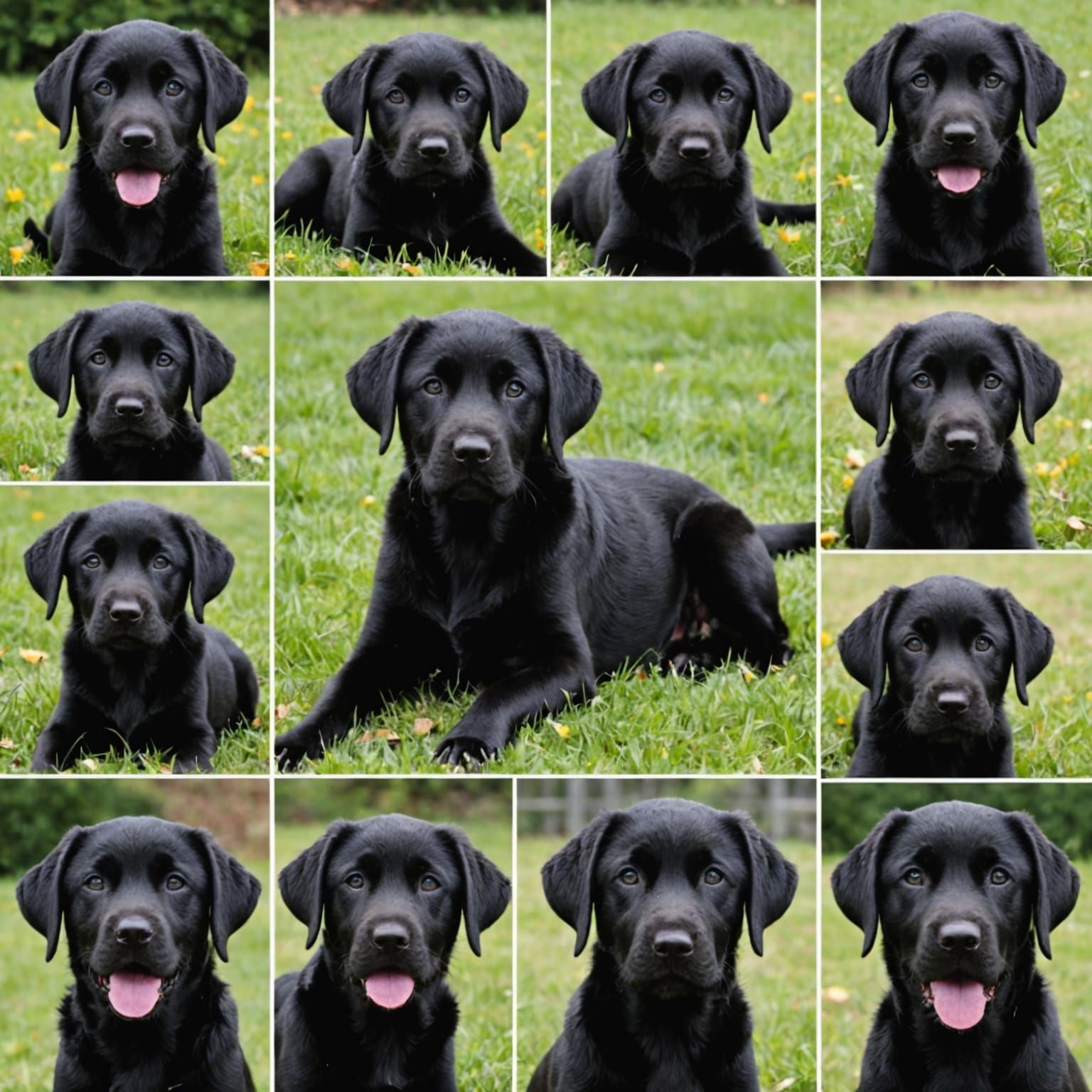 A montage of a beautiful black lab from birth to 14 years…