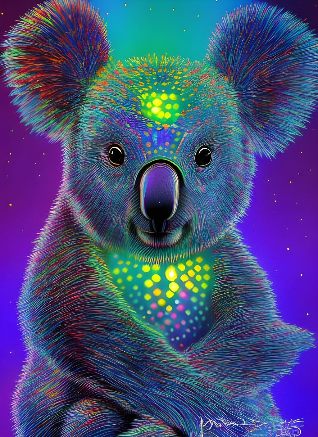 Techno koala - AI Generated Artwork - NightCafe Creator
