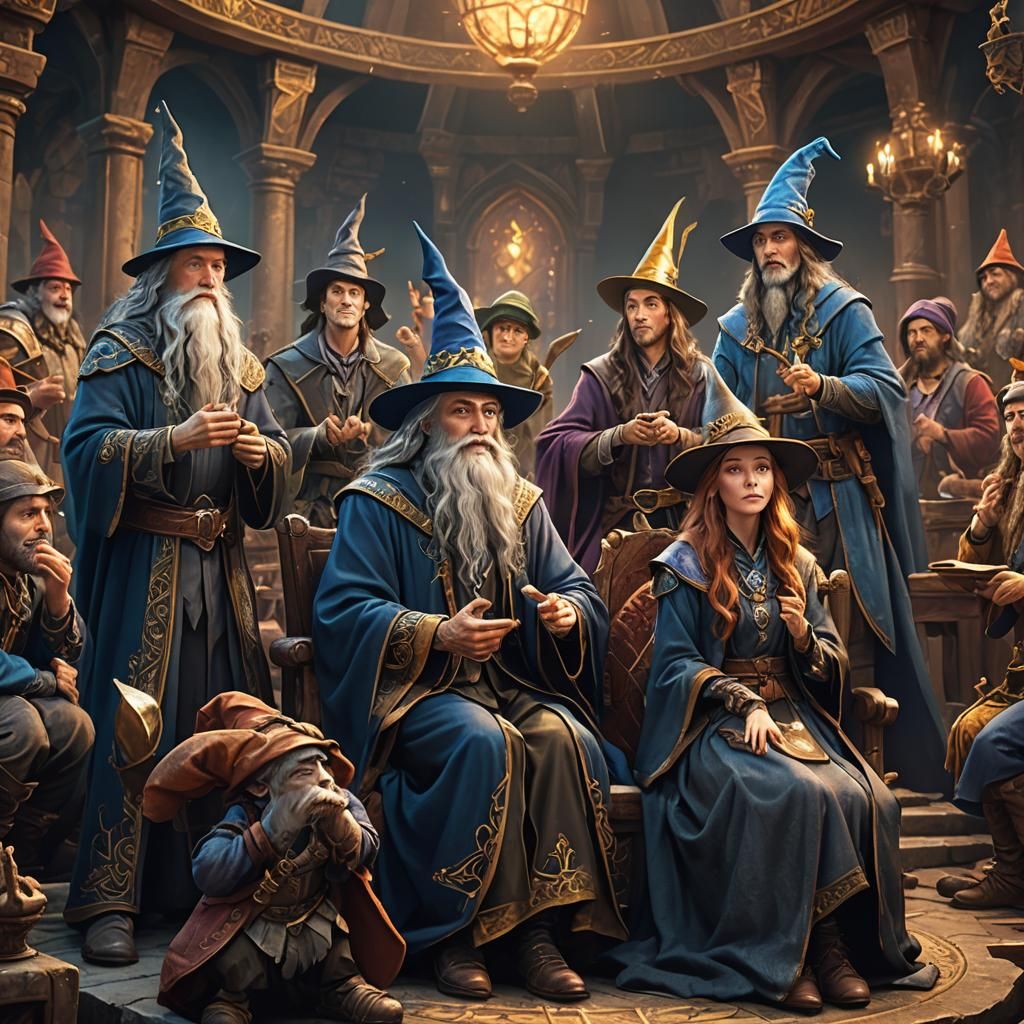 a convocation of wizards - AI Generated Artwork - NightCafe Creator