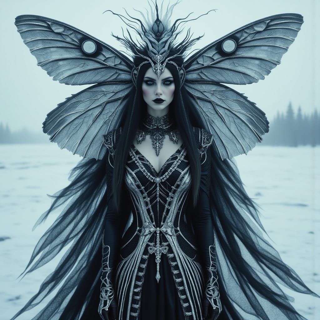 Ice Moth Queen - Ethereal Midnight Oracle Queen in Frostbitt...