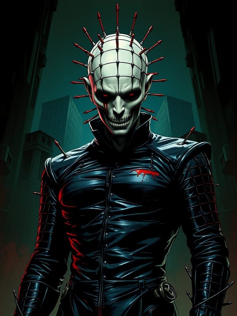 Cyberpunk Demon in Tattered Leather with Pierced B... - AI Art