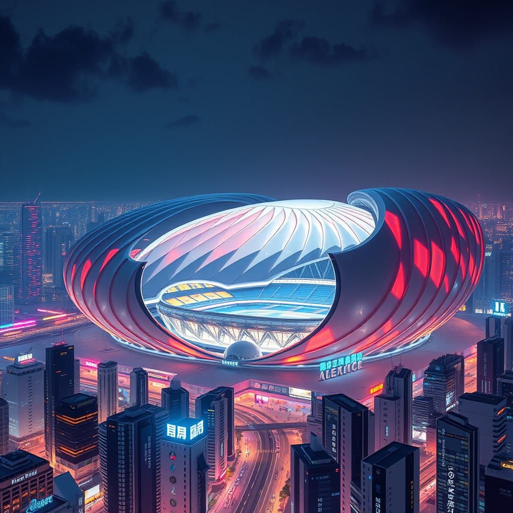 A futuristic stadium - A futuristic stadium